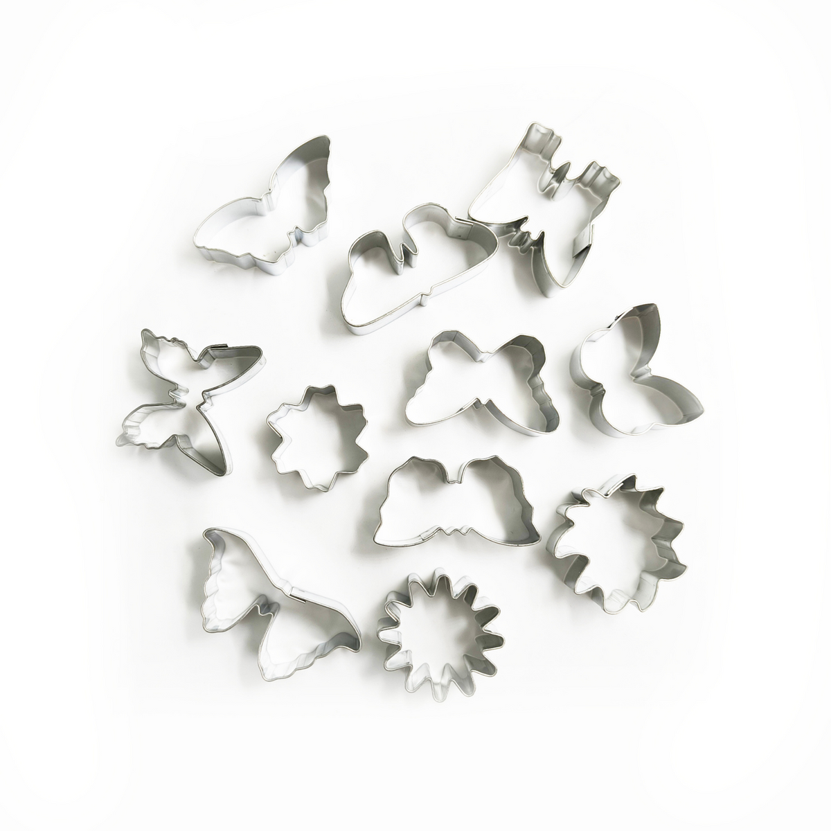 PCS-22 TINPLATE PATTERN CUTTER SETS 11 PCS BUTTERFLIES & FLOWERS/SET ...